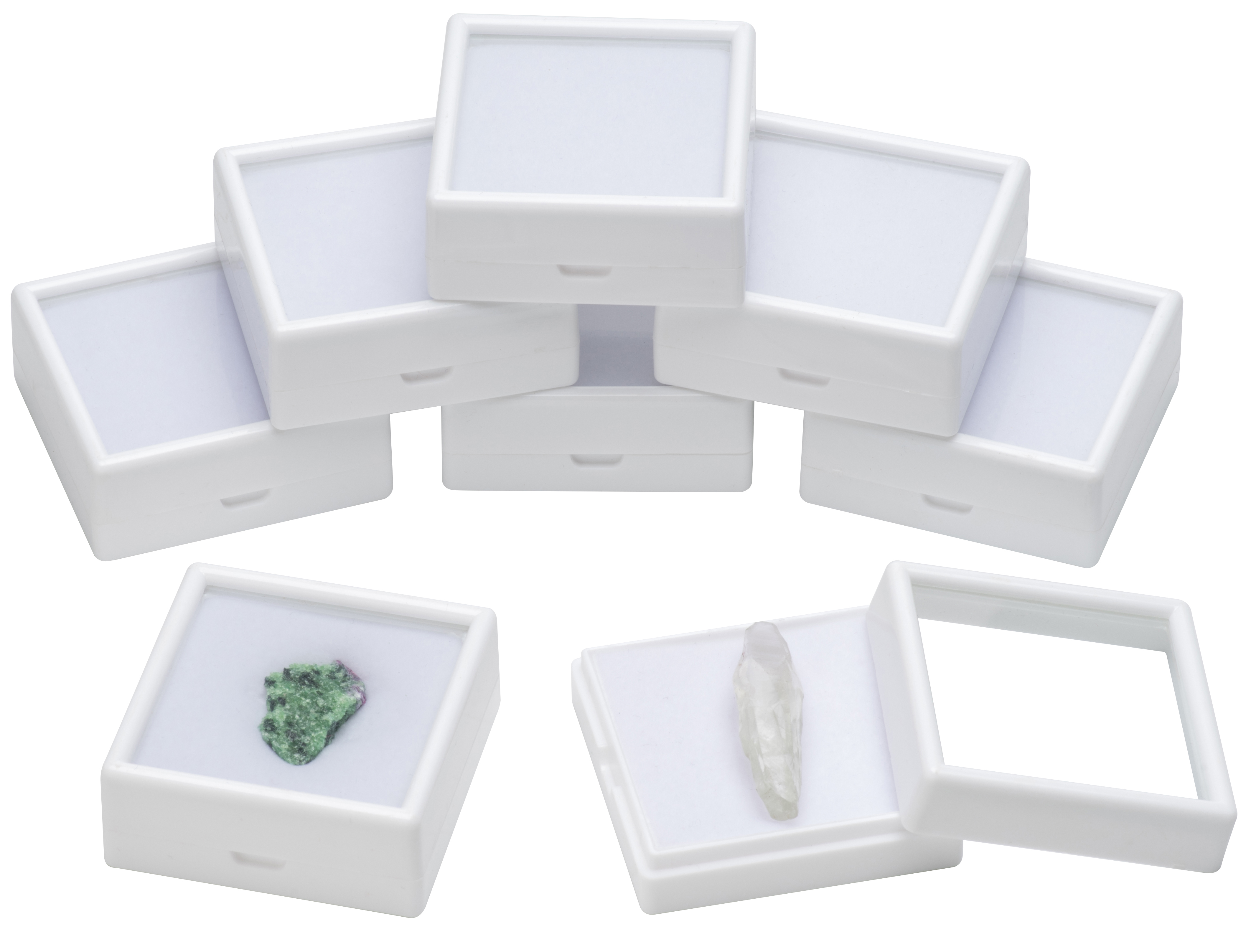 8 Pack Gemstone Display Box Jewelry Container with Clear Top Lid ...