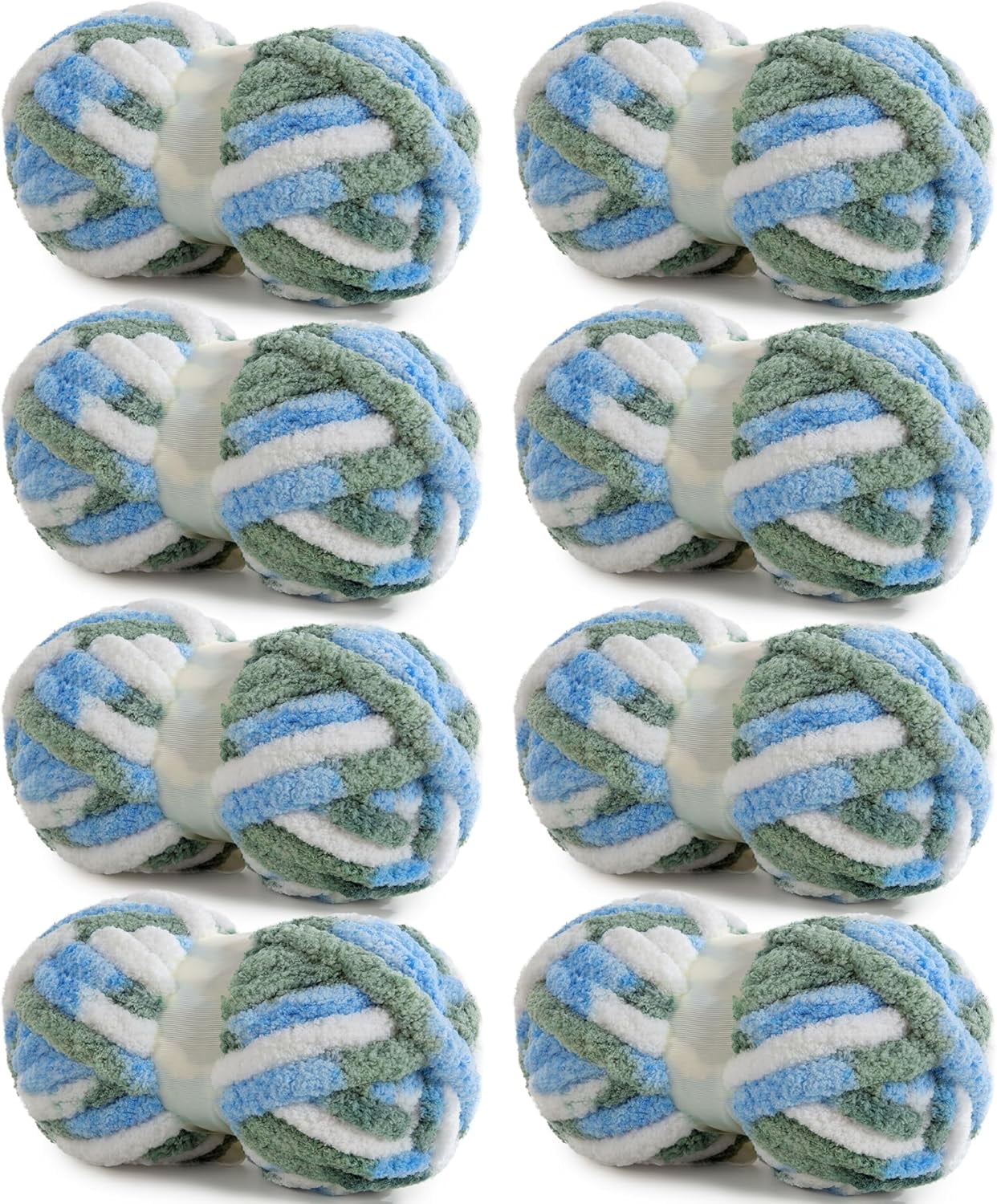 8 Pack Giant Chunky Yarn for Crocheting,Super Bulky Large Soft Fluffy ...