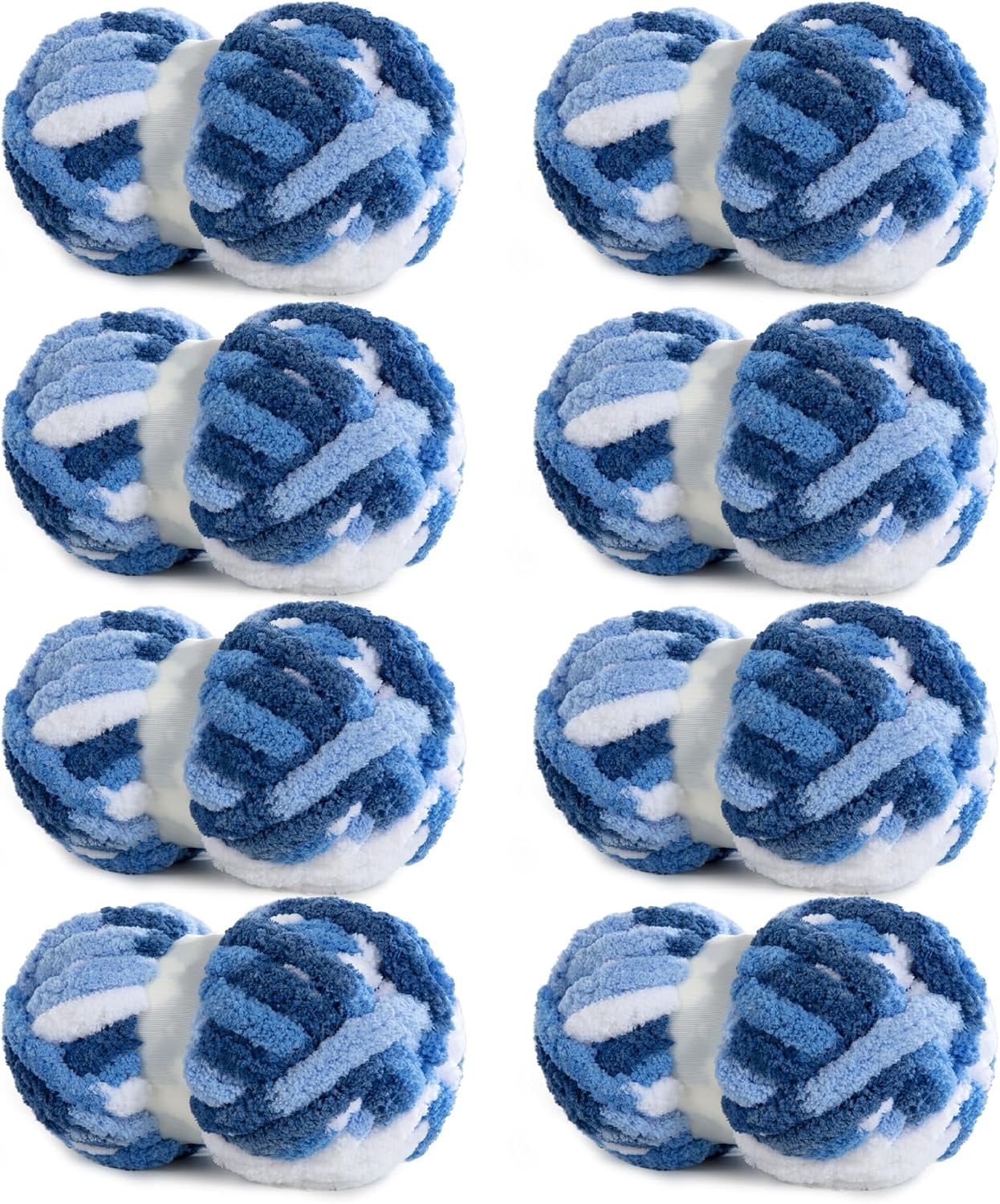 8 Pack Giant Chunky Yarn for Crocheting,Super Bulky Large Soft Fluffy ...
