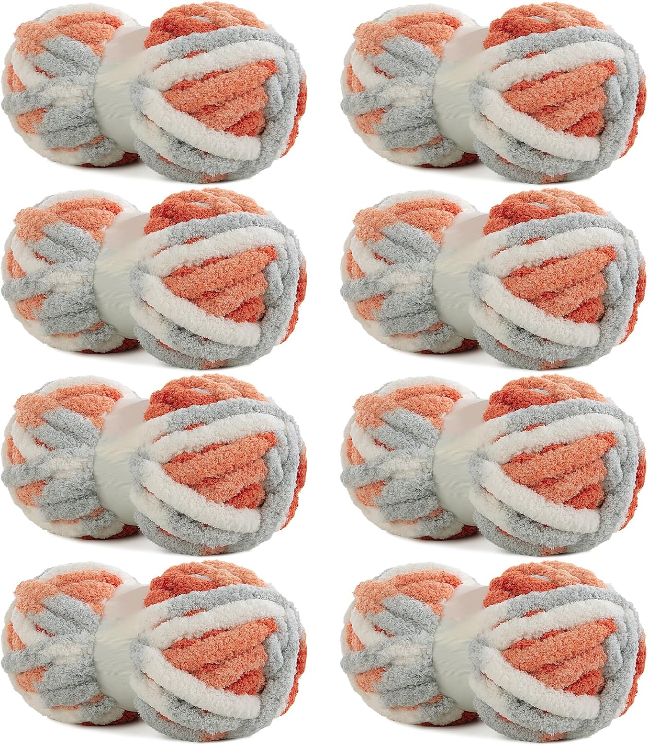 8 Pack Giant Chunky Yarn for Crocheting,Super Bulky Large Soft Fluffy ...