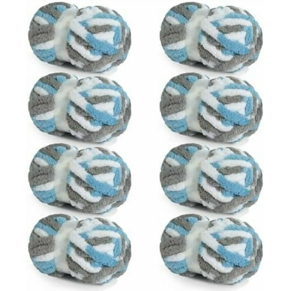 8 Pack Giant Chunky Yarn for Crocheting,Super Bulky Large Soft Fluffy ...