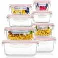 8 Pack Glass Food Storage Containers with Airtight Lids, Glass Meal ...