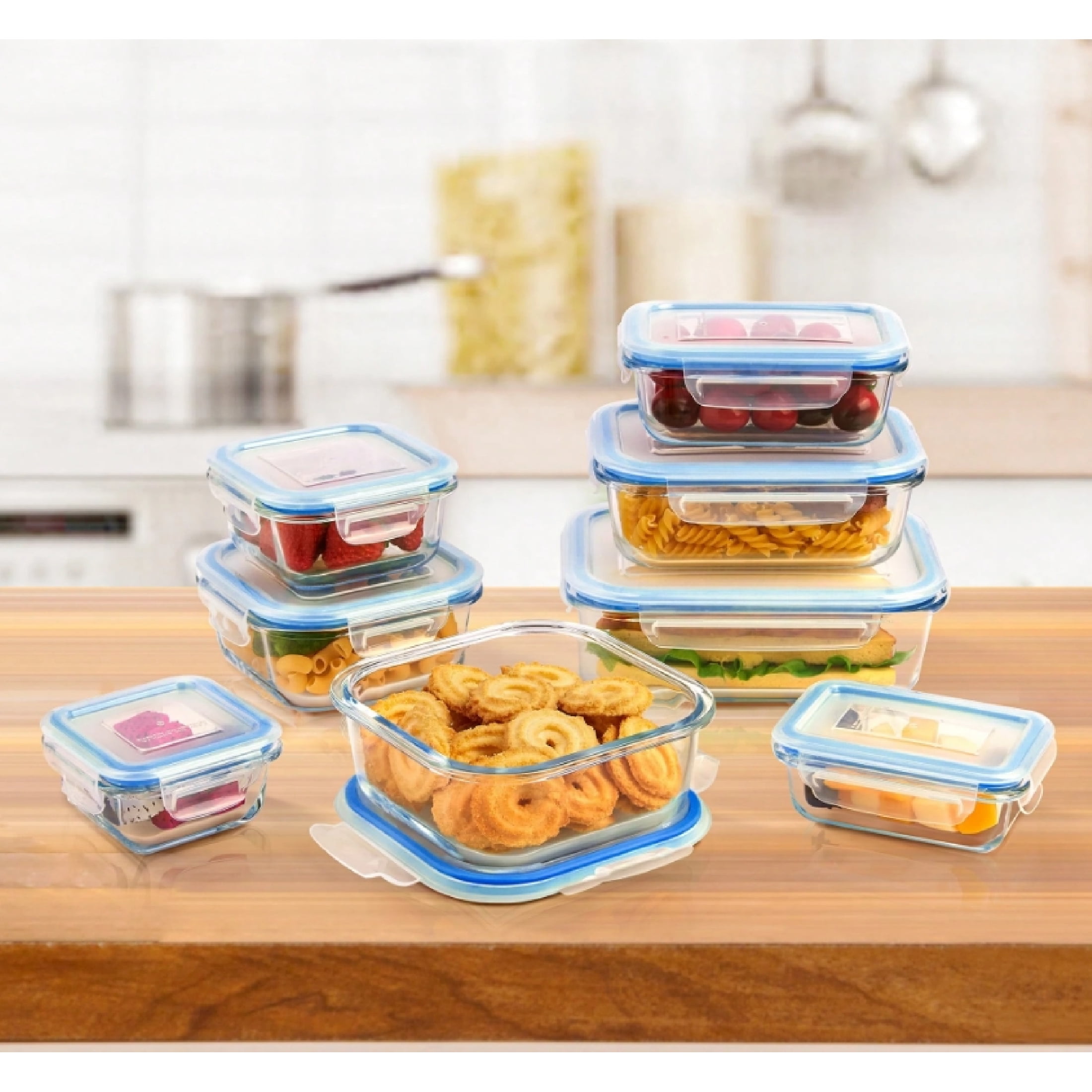 8 Pack Glass Food Storage Containers With Lids, Glass Meal Prep ...