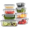 GPED Glass Meal Prep Containers 8 Pack with Lids Food Storage, Airtight ...