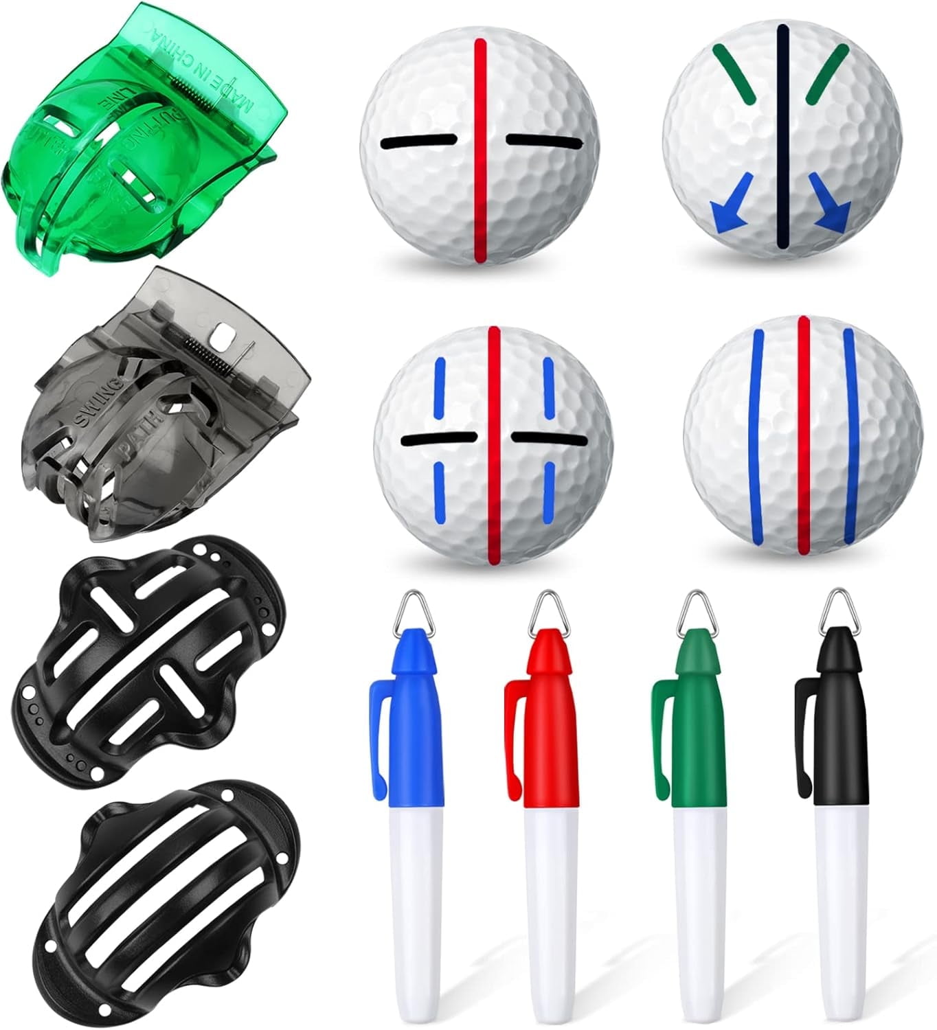 8 Pack Golf Ball Marker Liner Drawing Marker, 4 Golf Ball Marker ...
