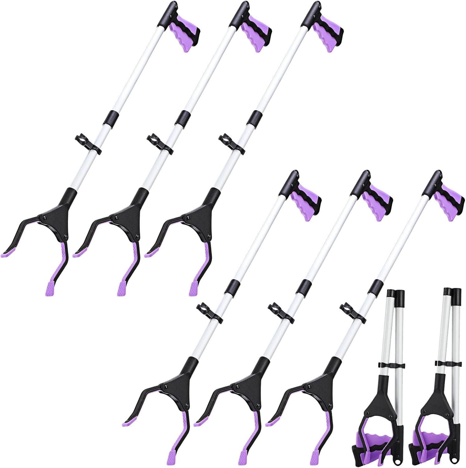 8 Pack Grabber Reacher Tool for Elderly 32 Inch Foldable Pick Up Stick ...