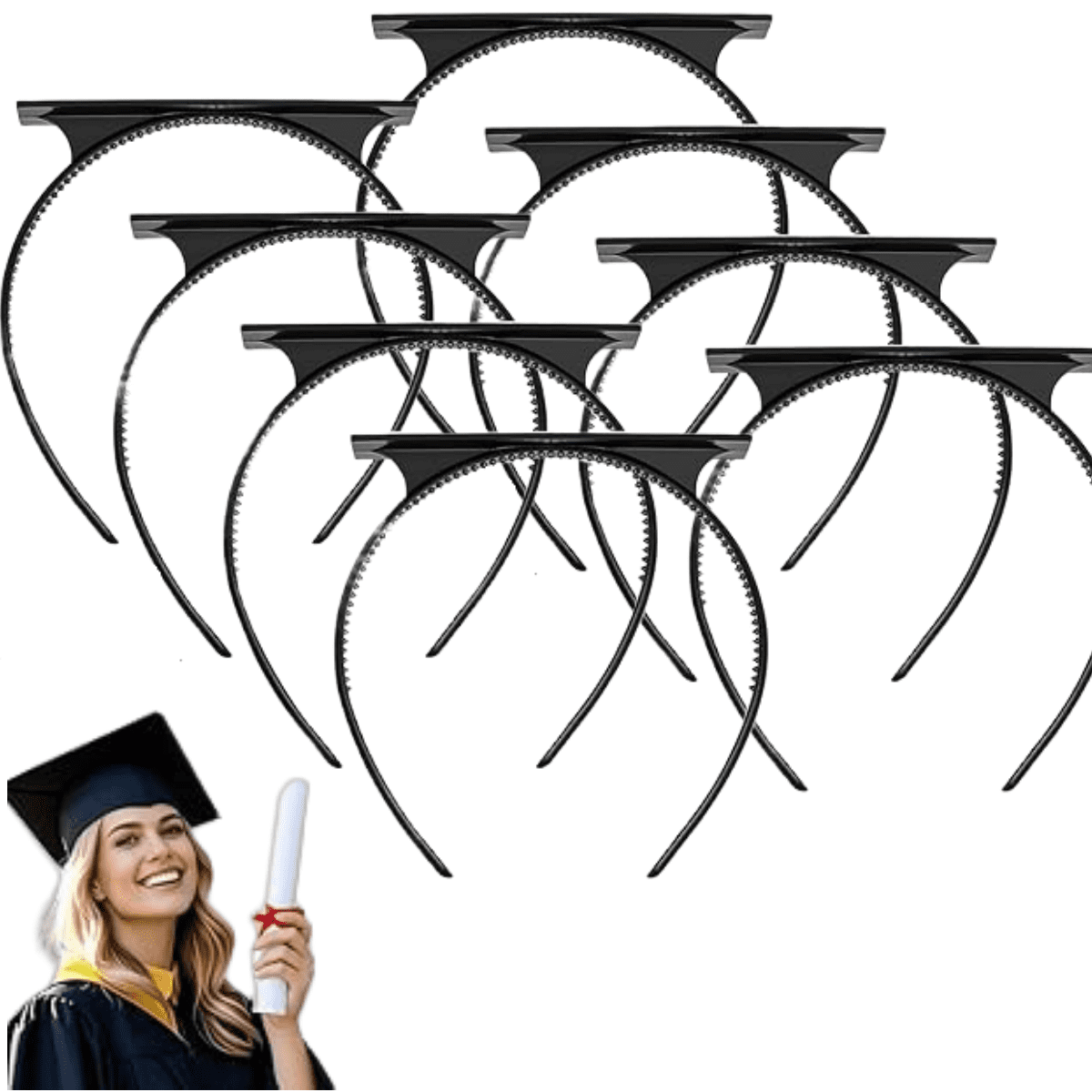 8 Pack Graduation Cap Headband, Upgrade Grad Cap Headband Insert ...