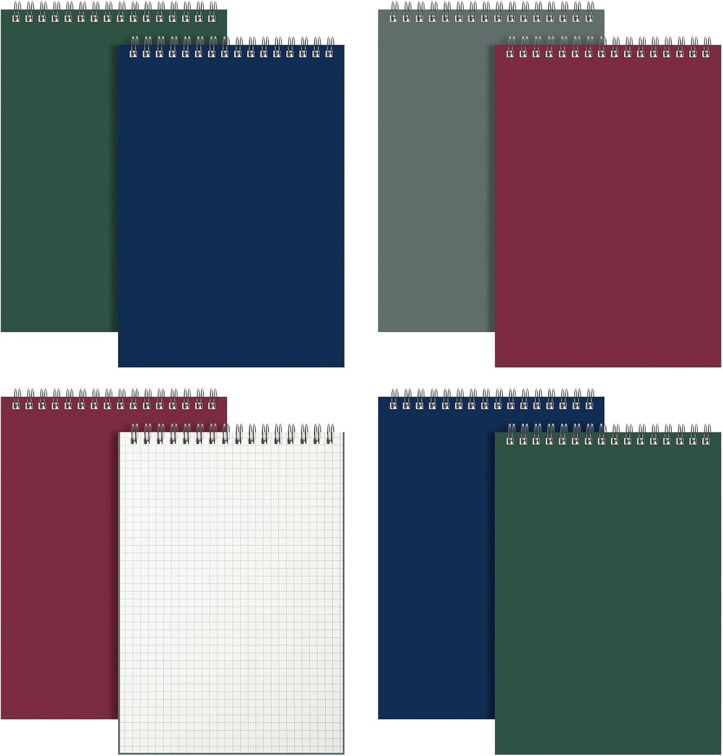 8 Pack Graph Paper Spiral Notepad A5 Top Wirebound Notepad Grid ...