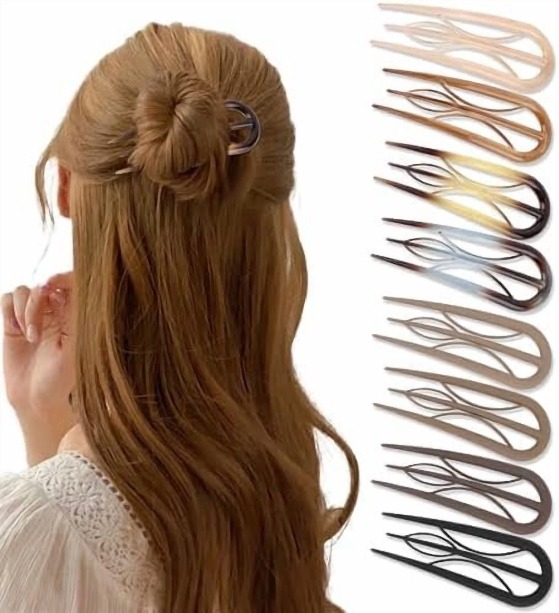 8 Pack Hair Pins for Women, U Shaped Bobby Pins Hair Forks for Buns ...