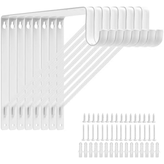 8 Pack Heavy Duty Closet Shelf & Rod Brackets 11 x 11 Inch, 300lbs Wall ...