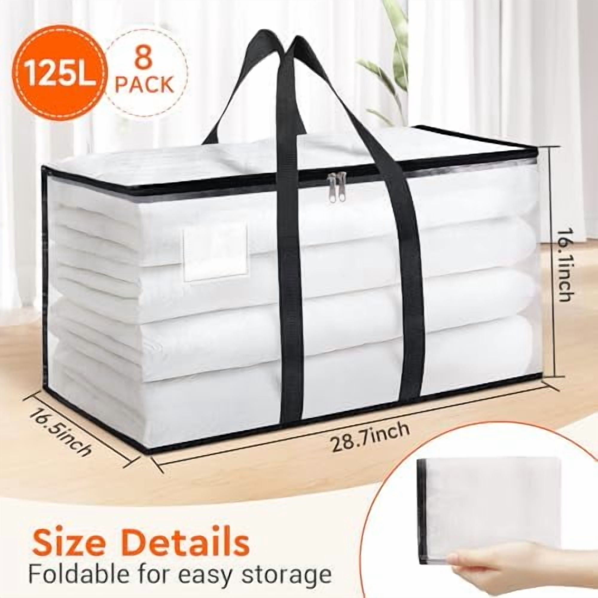 8-Pack Heavy Duty Extra Large Clear Moving Bags (125L) - Walmart.com
