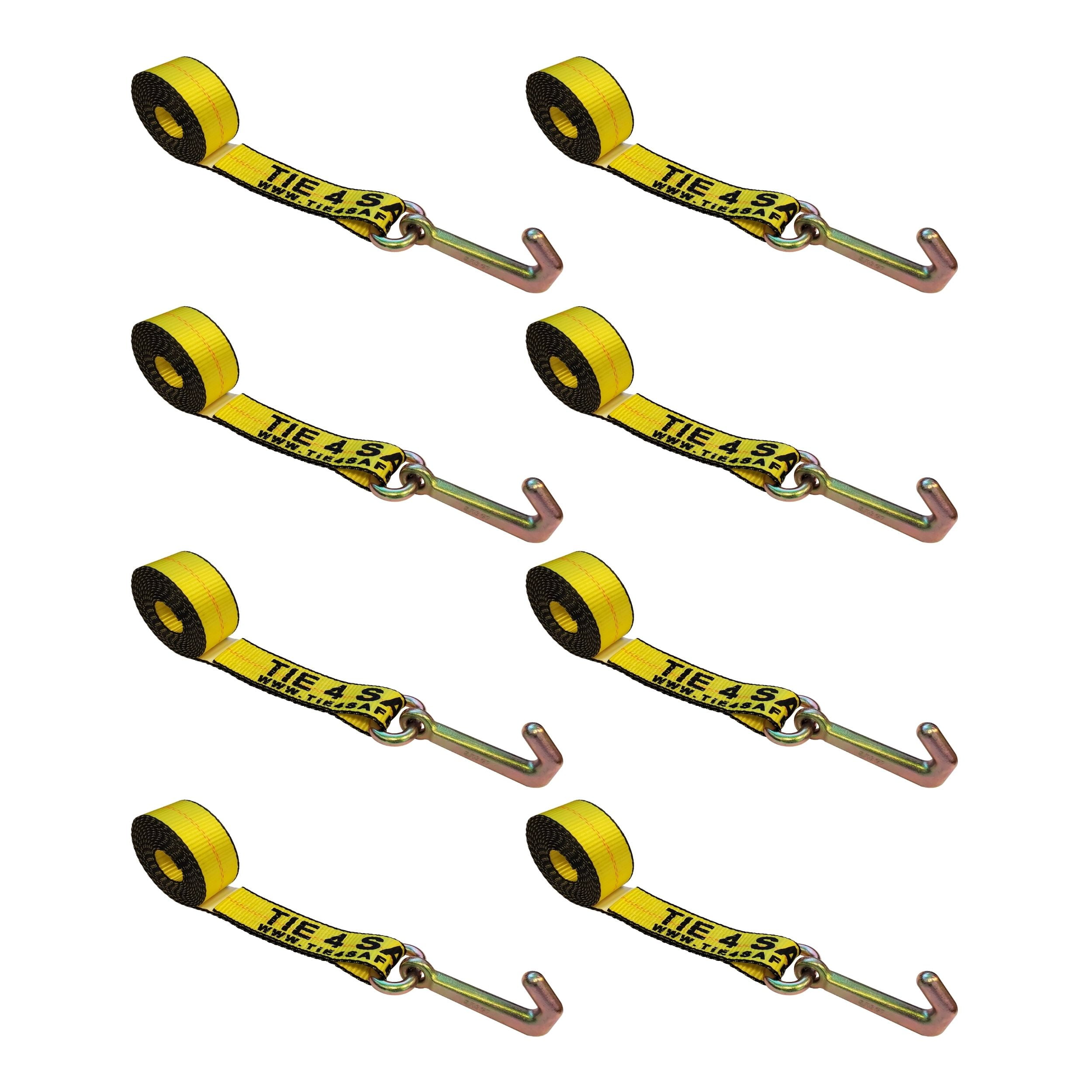8 Pack Heavy Duty G70 2" x 10' Mini J Hook Towing Strap for Trailer ...
