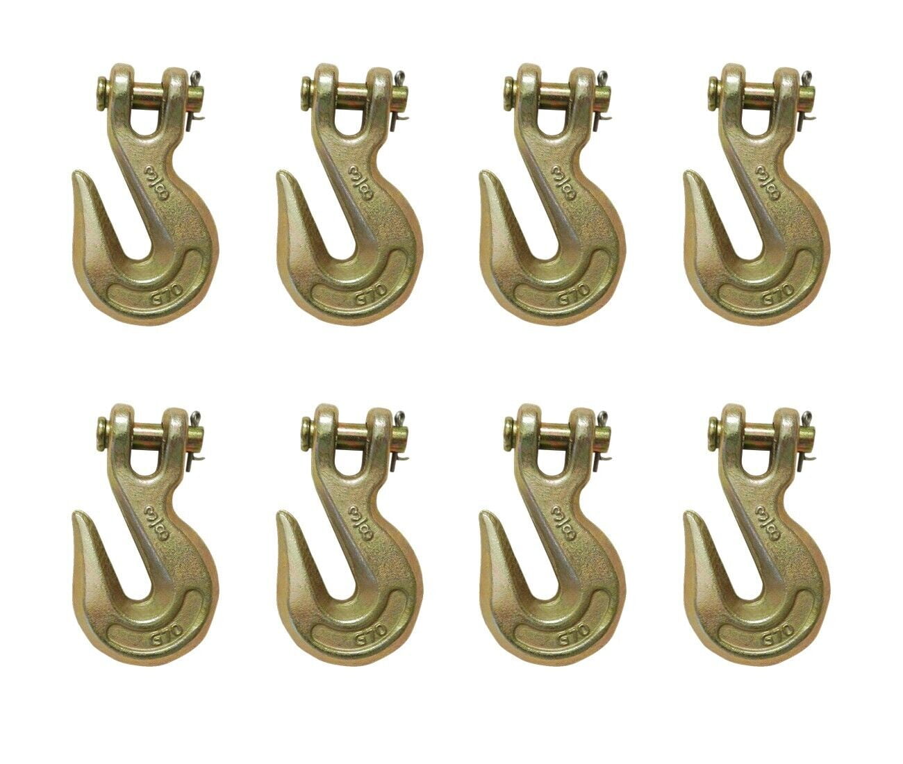 8 Pack Heavy Duty G70 3/8" Clevis Grab Hook Flatbed Truck Trailer ...