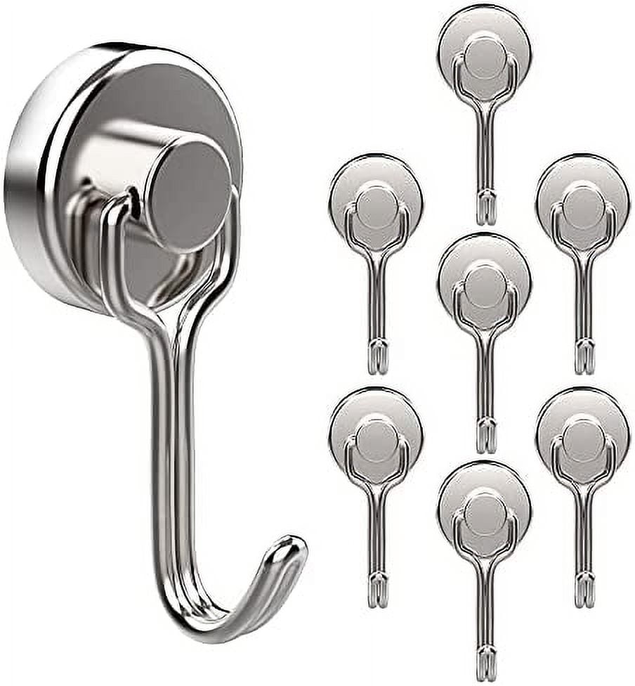 8 Pack, Heavy Duty Magnet Hook with Scratch-Resistant Base for ...