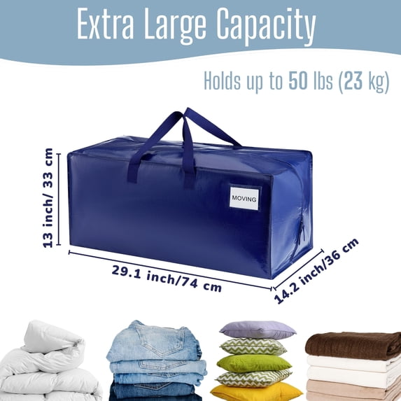 8 Pack Heavy Duty Moving Bags With Backpack Straps Zippers & Handles ...