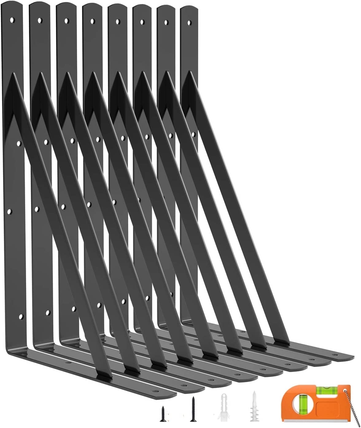 Industrial 14-Inch Shelf Brackets 8-Pack, 250 LBS Max, for 14-18 Inch ...