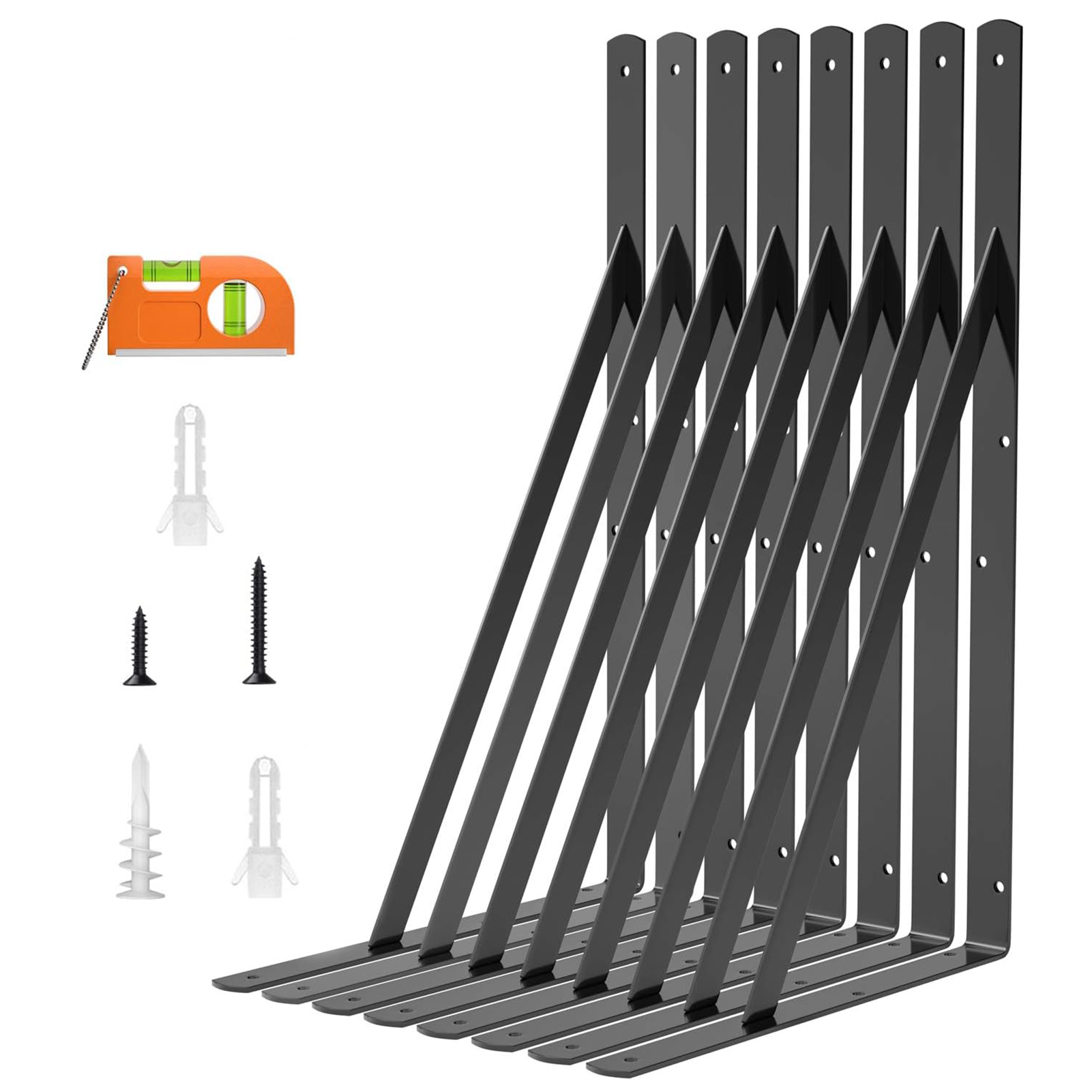 8-Pack Heavy Duty Shelf Bracket 18 Inch, Wall Fit for 18-22 Inch ...