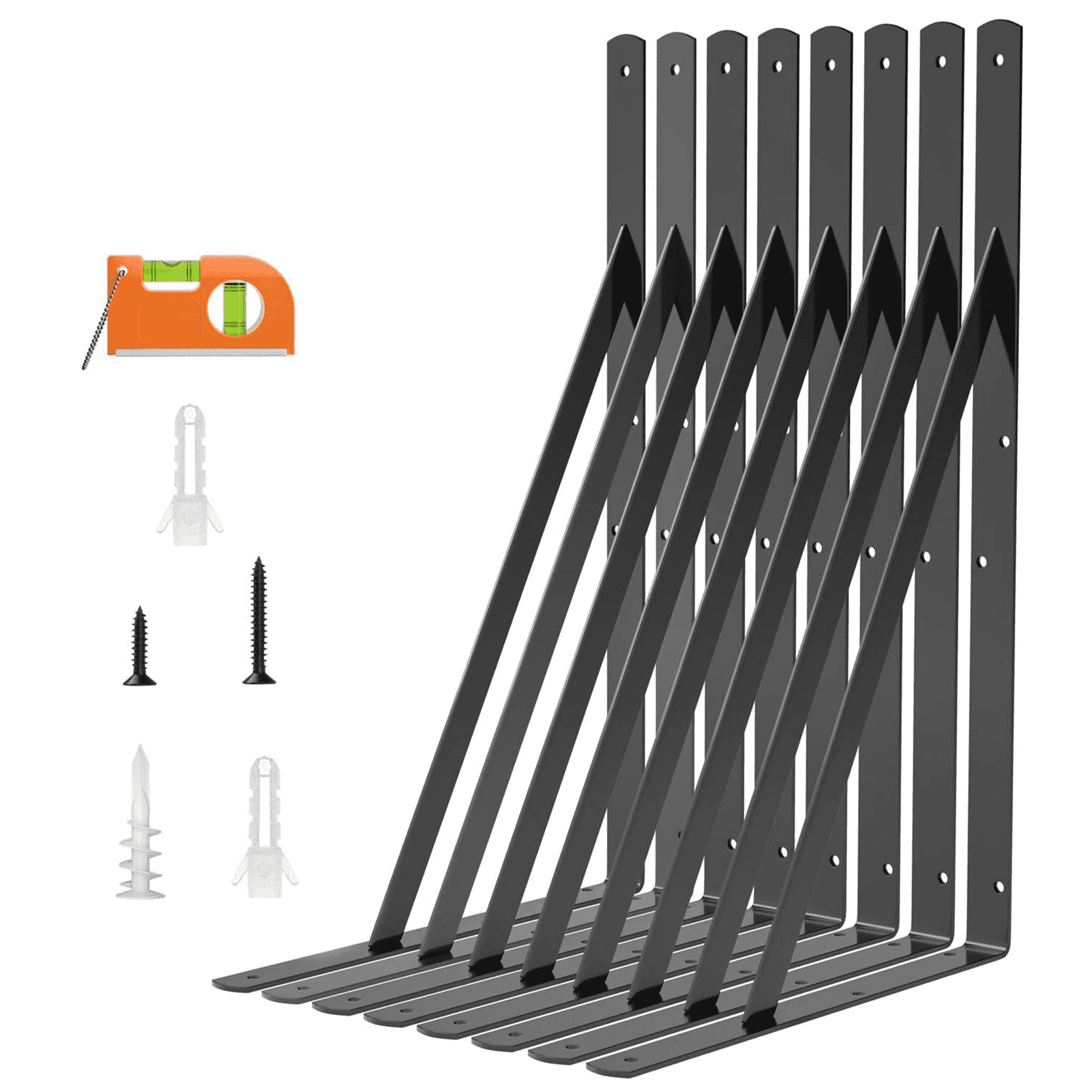 8-Pack Large Heavy Duty Shelf Bracket 18 Inch, 250 LBS Max Load, Shelf ...