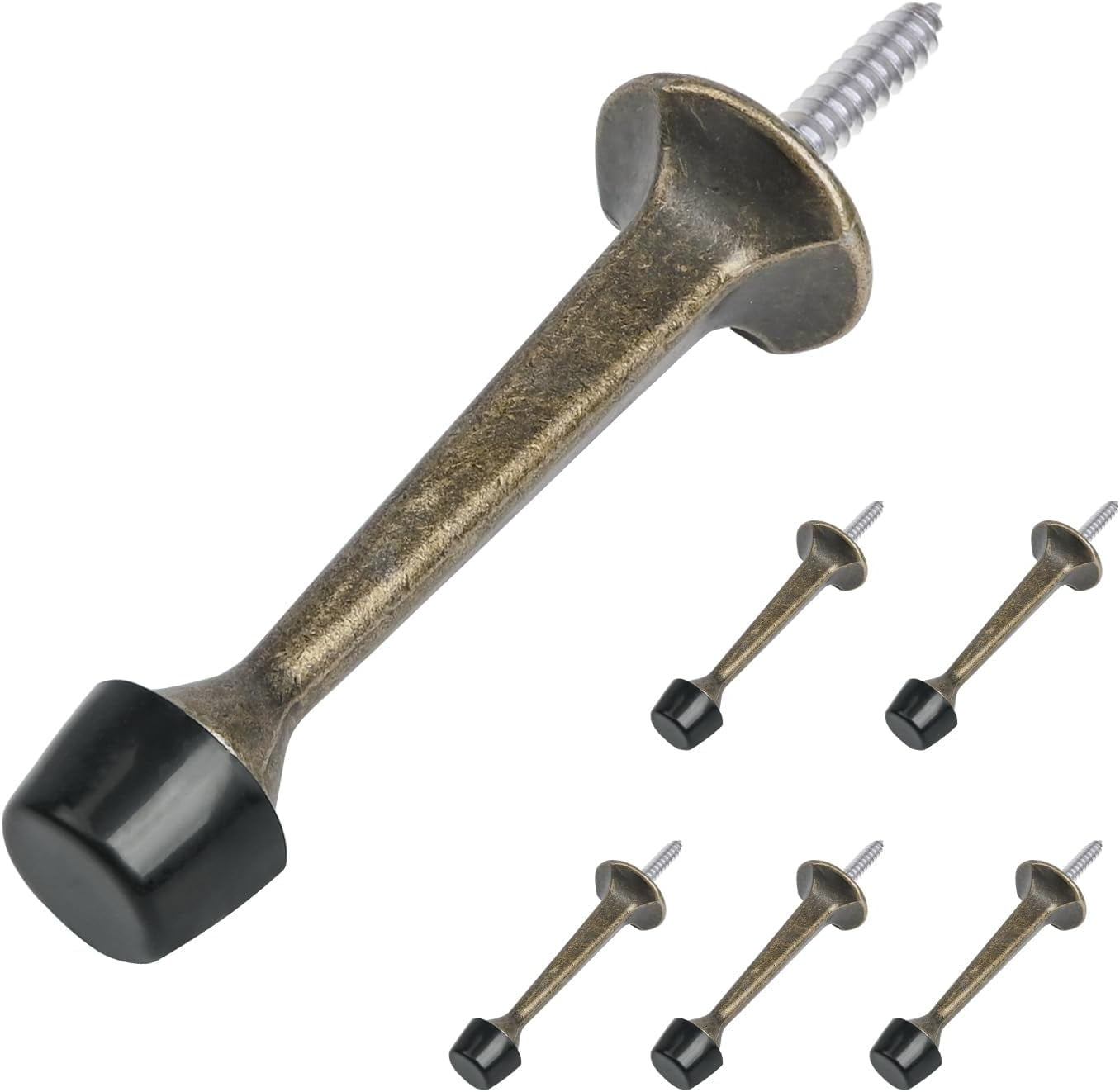 8 Pack Heavy Duty Solid Rigid Door Stop with Soft Rubber Tip, Zinc Die ...