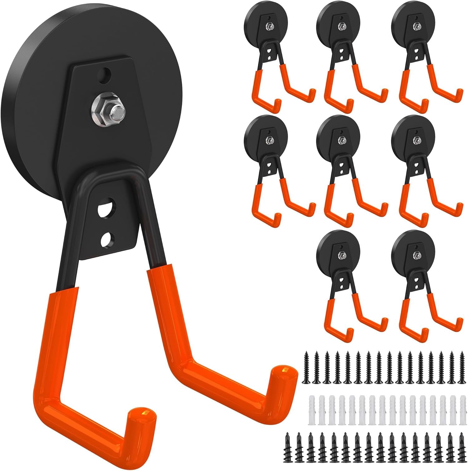 8 Pack Heavy Duty Storage Utility Hooks Large Garage Extra Hooks Hanger ...
