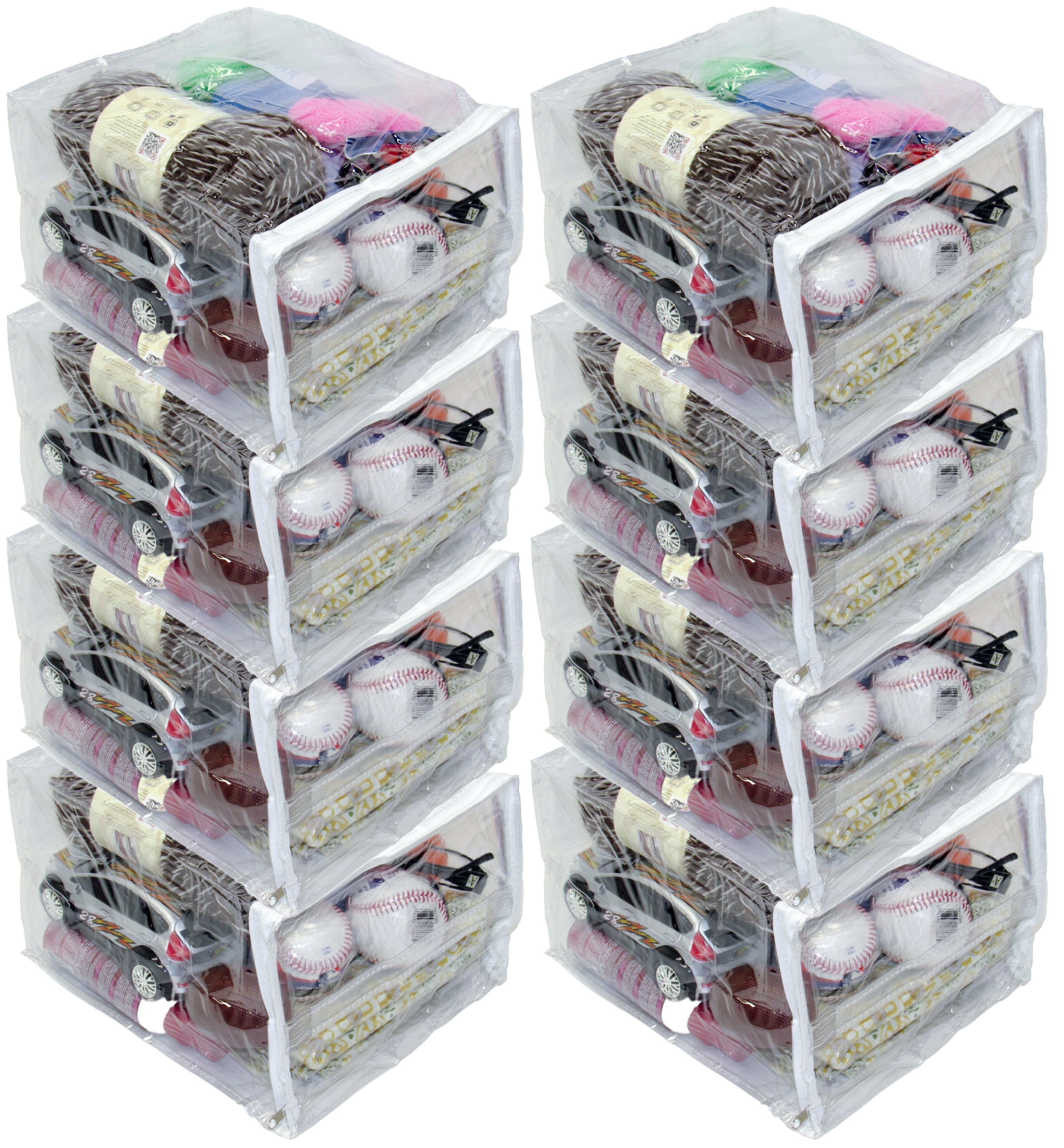 8-Pack Heavy Duty Vinyl Zippered See-Through Storage Bags (Clear) (9" x ...