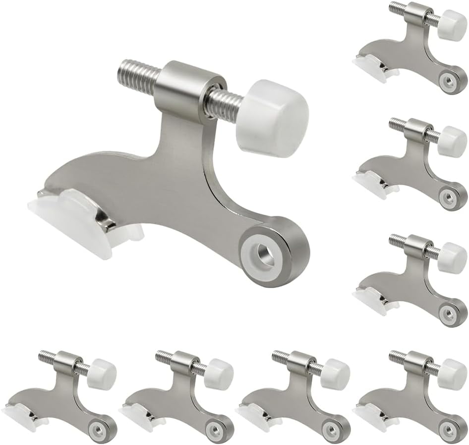 8 Pack Hinge Pin Brushed Nickel Door Stopper, Adjustable Heavy Duty ...