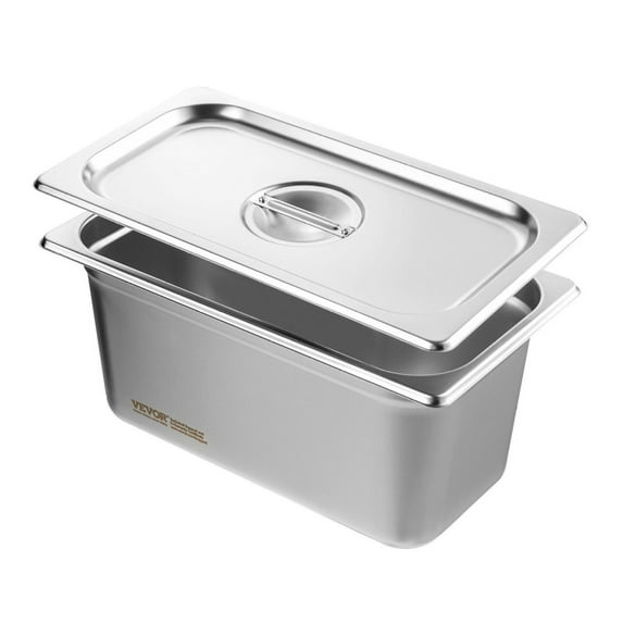 8 Pack Hotel Pans, 1/3 Size Anti-Jam Pan with Lid, 0.8mm Thick ...