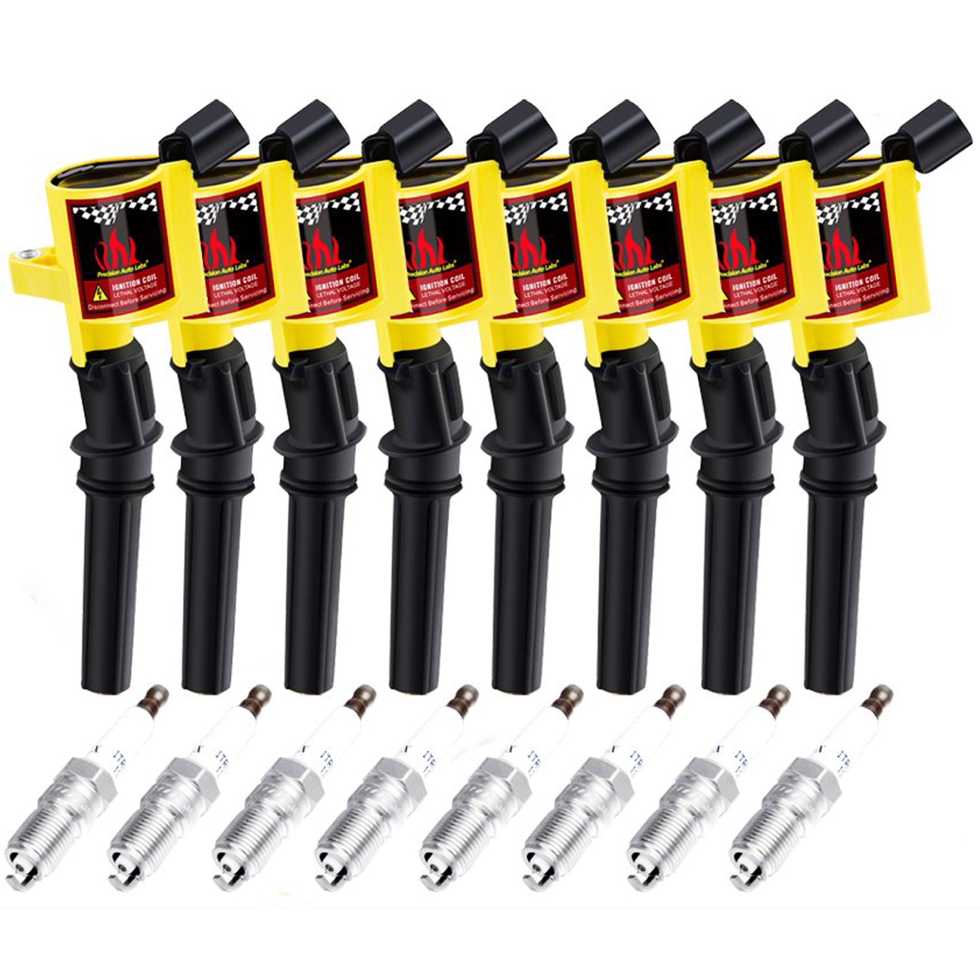 8 Pack Ignition Coils DG508 + Spark Plug Set, Connector Kit for 1997-03 ...