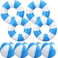 8-Pack Inflatable Beach Balls and Swim Rings, 16 Inch Round Pool PVC ...