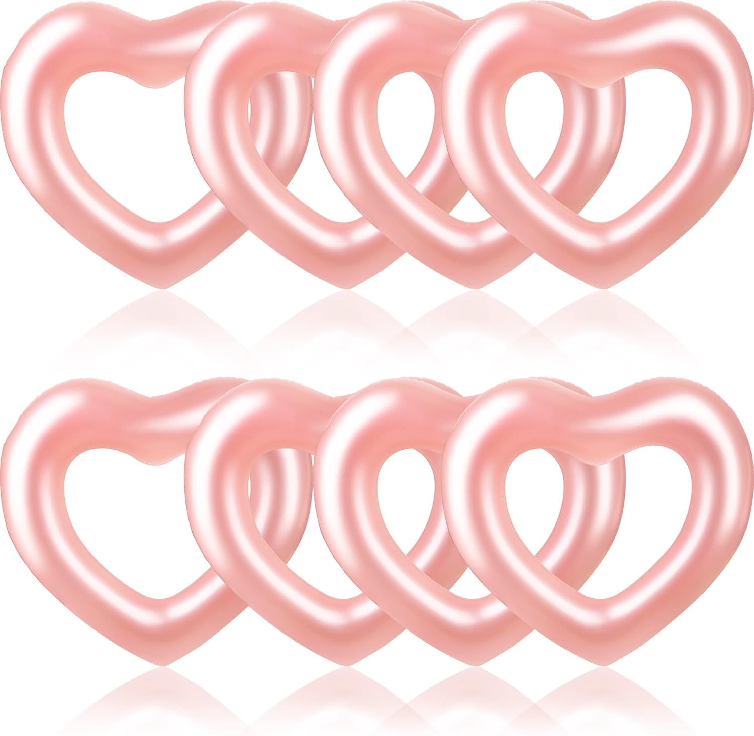 8 Pack Inflatable Heart Shape Swimming Rings Bulk Sweet Love Swimming ...