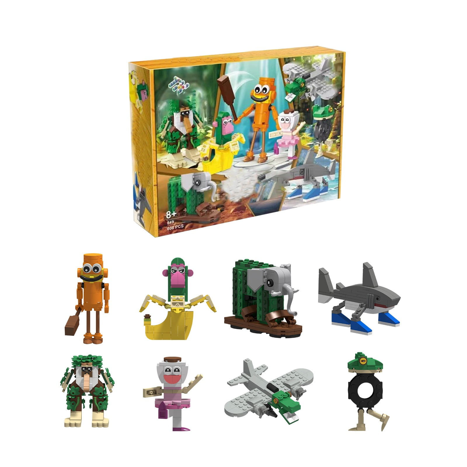 8 Pack Italian Brainrot Animals Collection Resin Figure Ai Meme Shark ...