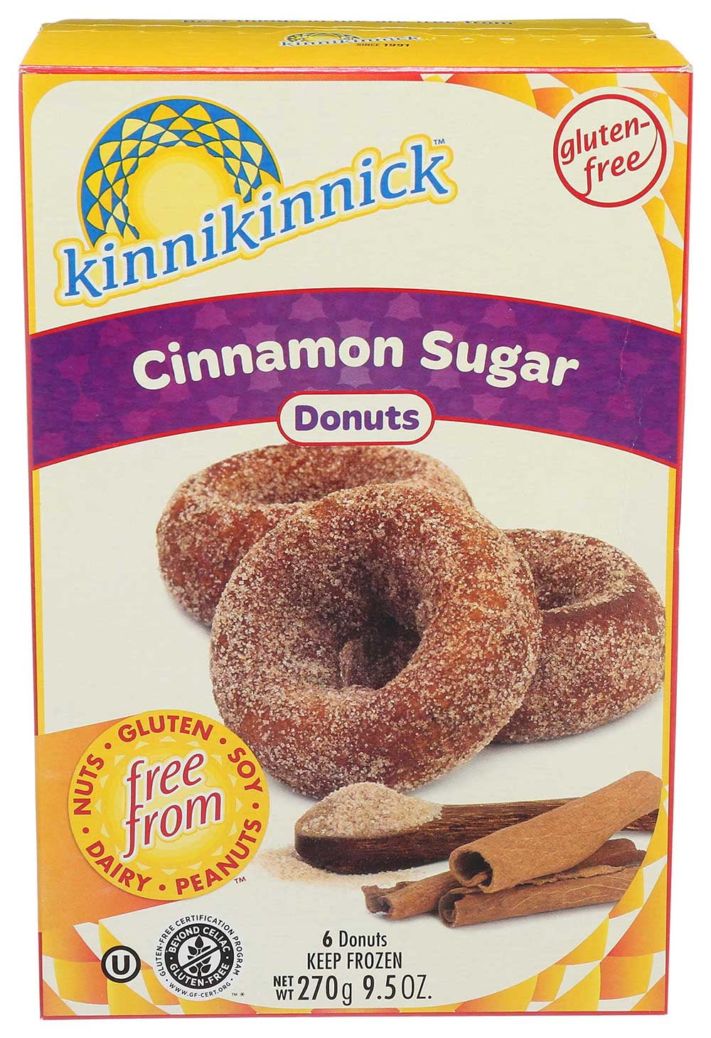 (8 Pack)Kinnikinnick Wheat Free Donut, Sugar Cinnamon, 9.5 Ounce ...