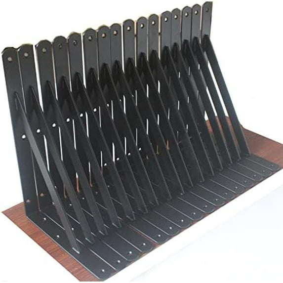 8 Pack L12 x H 8" Black Heavy Duty Shelf Brackets with Screws Metal ...