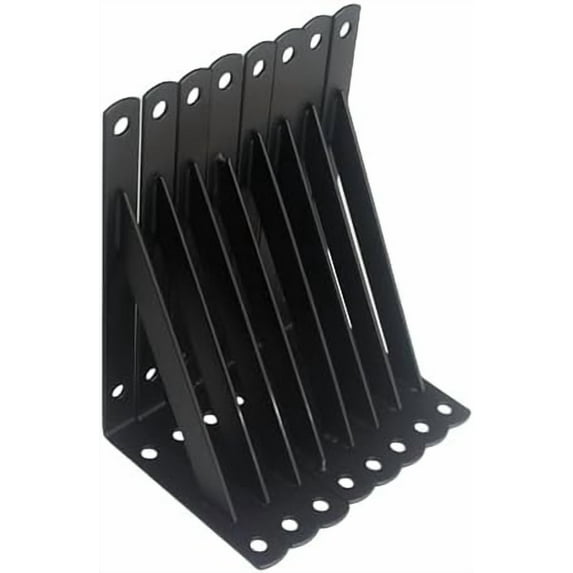 8 Pack L6 x H 3.5" Black Heavy Duty Shelf Brackets with Screws Metal ...