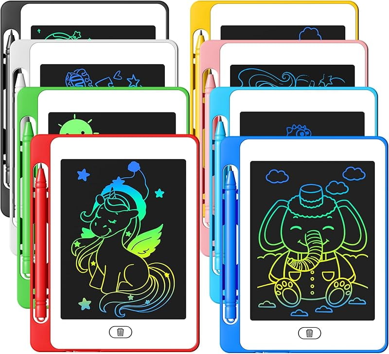 8 Pack LCD Writing Tablet for Kids, 6.5 Inch Colorful Doodle Board ...