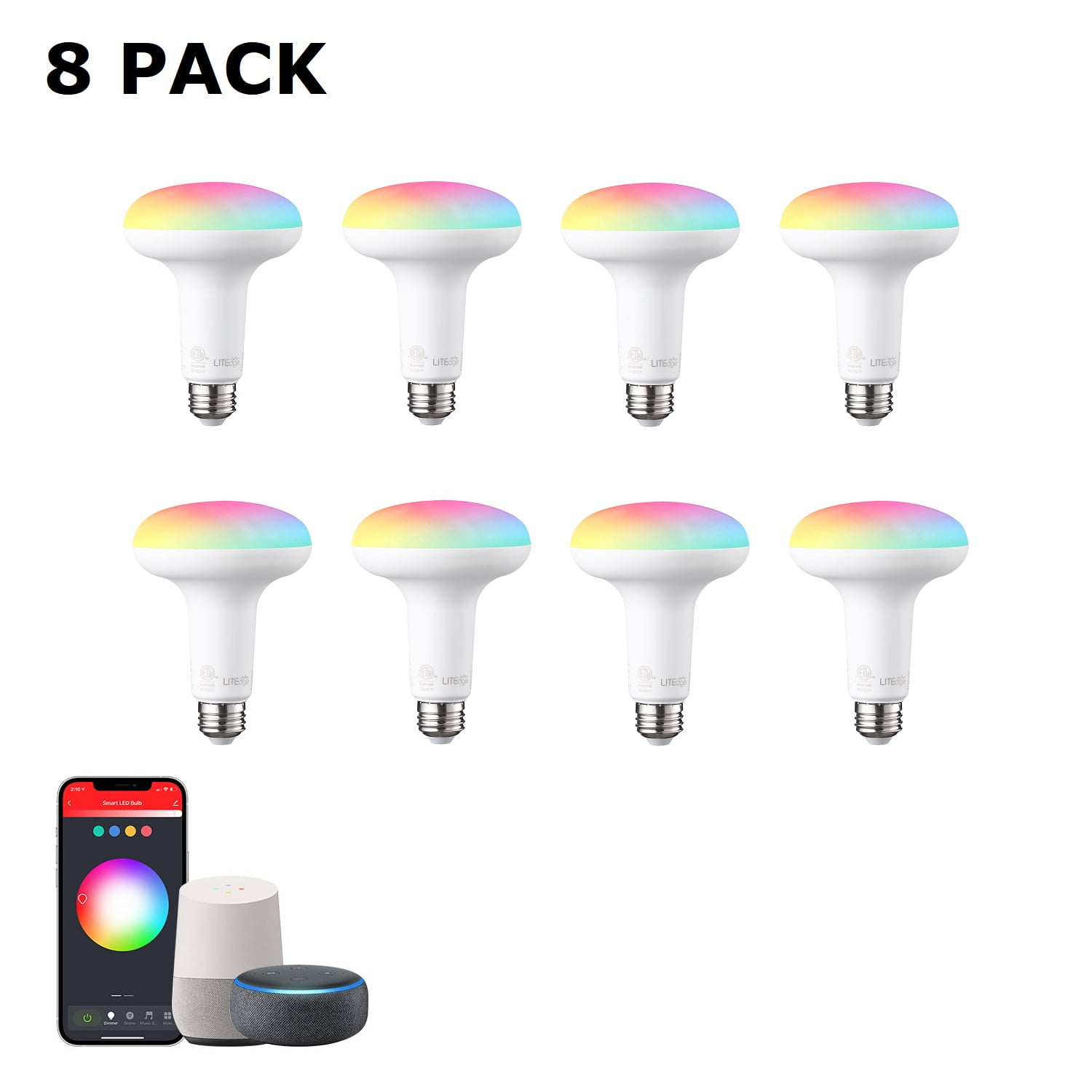 TorchStar 8-Pack LED Smart Flood Light Bulbs, WiFi & Bluetooth ...