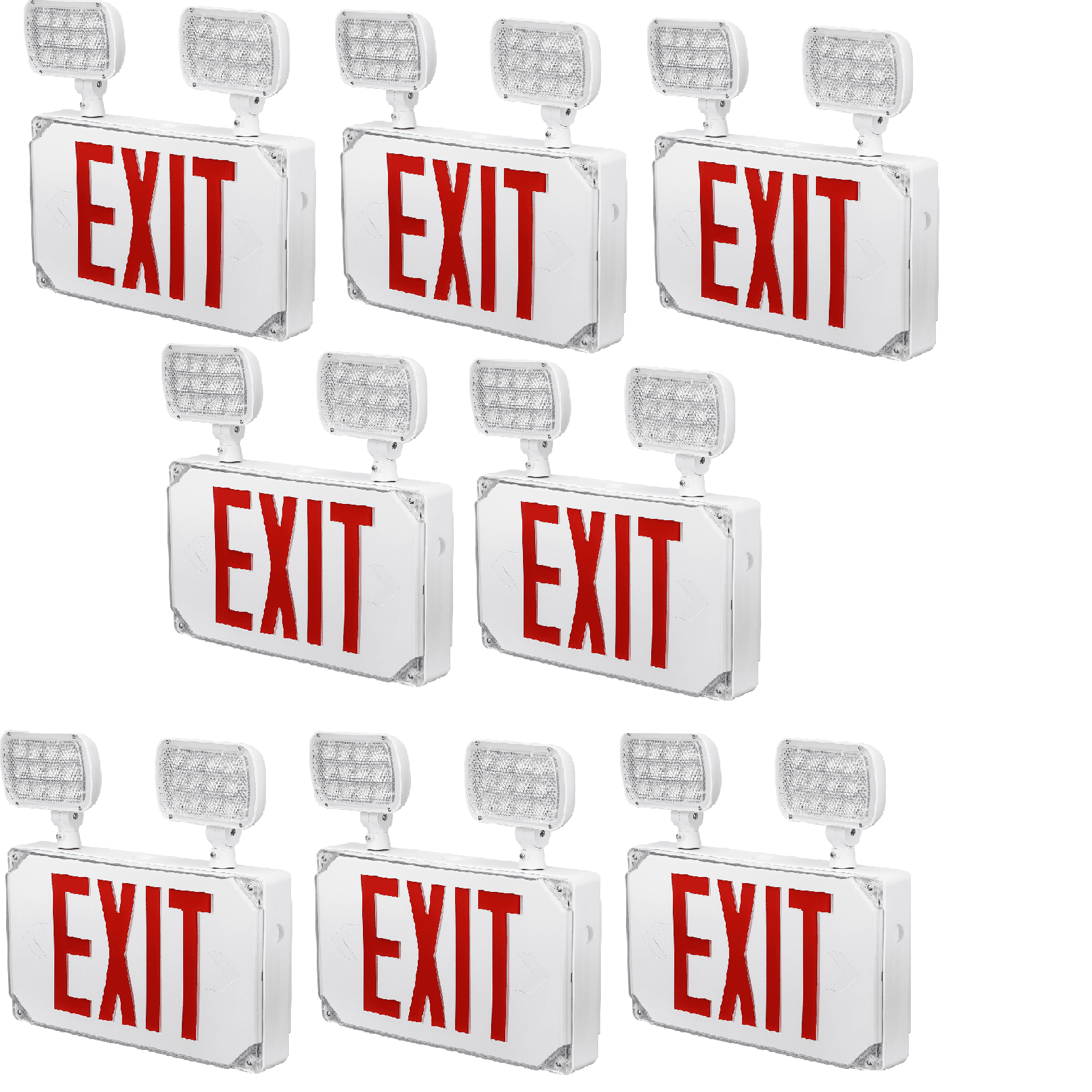 8 Pack LED Emergency Light with Battery Backup, Dual Heads, Double Face ...