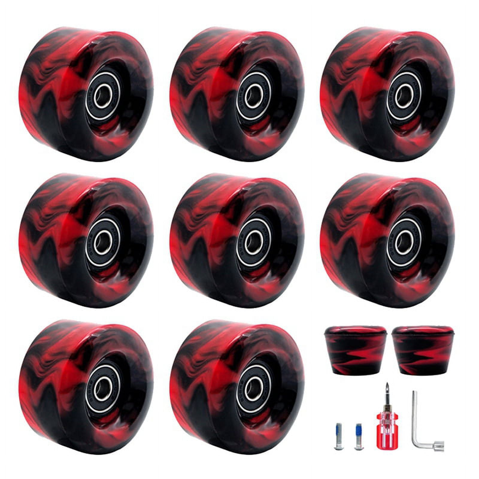 8 Pack LED Flash Wheel Roller Skate Wheels with Bearings 32mm x 58mm ...