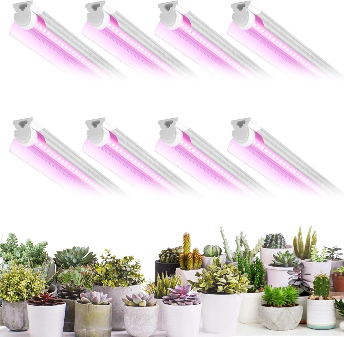 8 Pack LED Grow Light 2FT, Upgrade 192W(8×24W) High Intensity Full ...