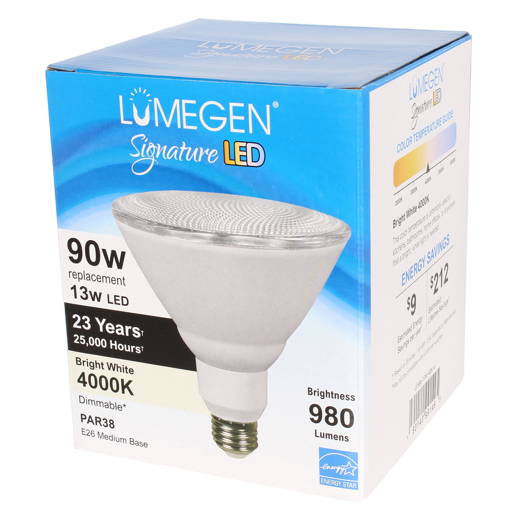 8-Pack, LED PAR38 - 13 Watt - 90W Equiv. - Dimmable - 980 Lumens ...