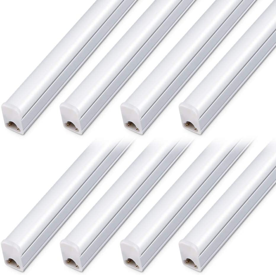 8 Pack LED Shop Light 4FT, 20W 2200lm 6500K (Super Bright White), T5 Integrated Fixture with ...