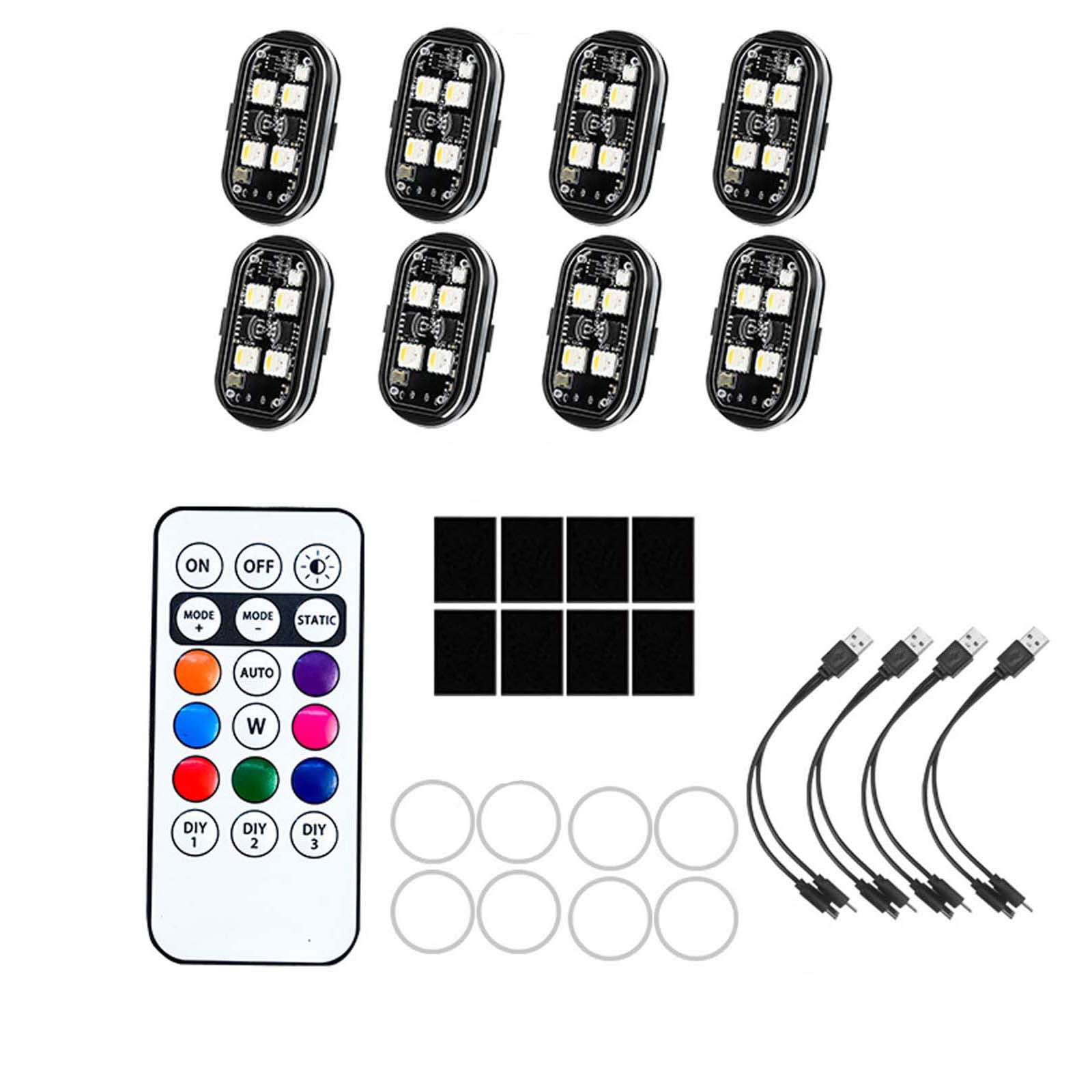 8-Pack LED Strobe Light Kit with Remote Control - Waterproof Safety ...