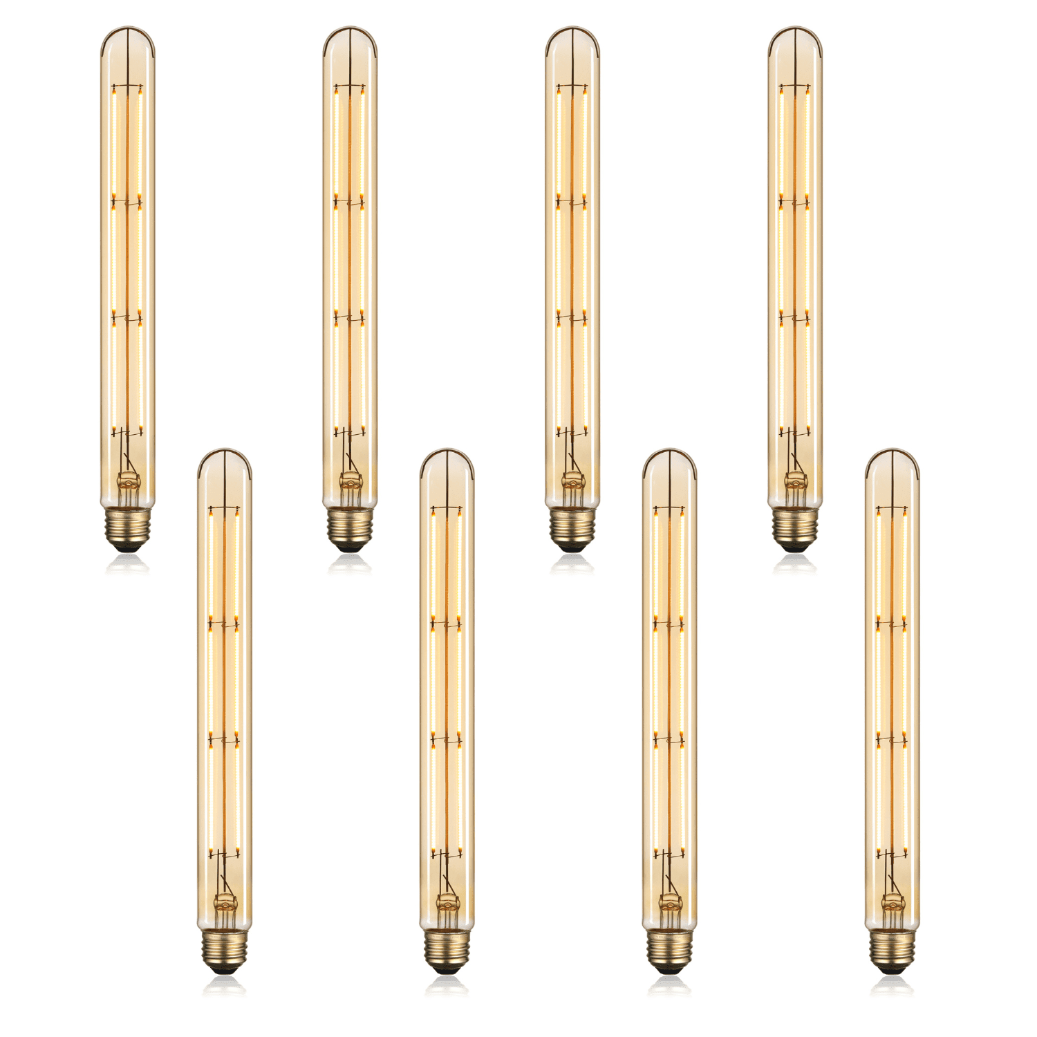 8 Pack LED Vintage Filament Bulb T300, Tubular Edison Decorative Light ...
