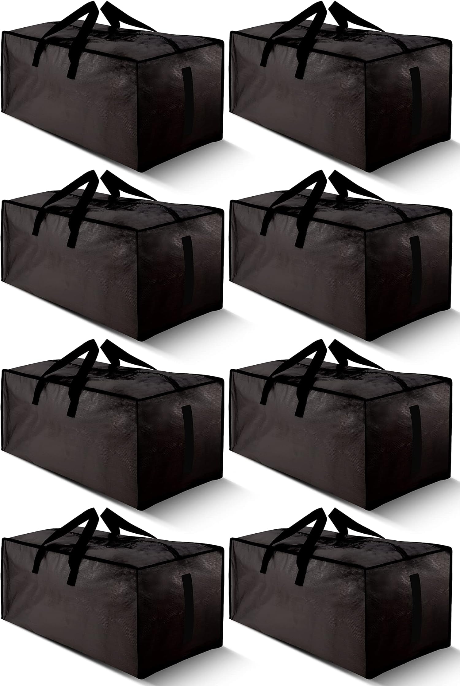 8 Pack Large Bags with Zippers & Carrying Handles - Water-Resistant ...