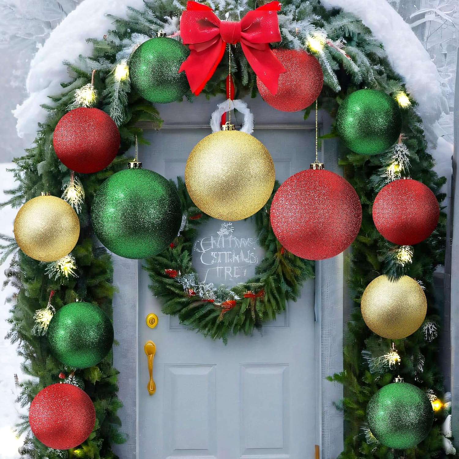 8 Pack Large Christmas Ornaments Ball 6 Inch Oversized Jumbo Balls for ...