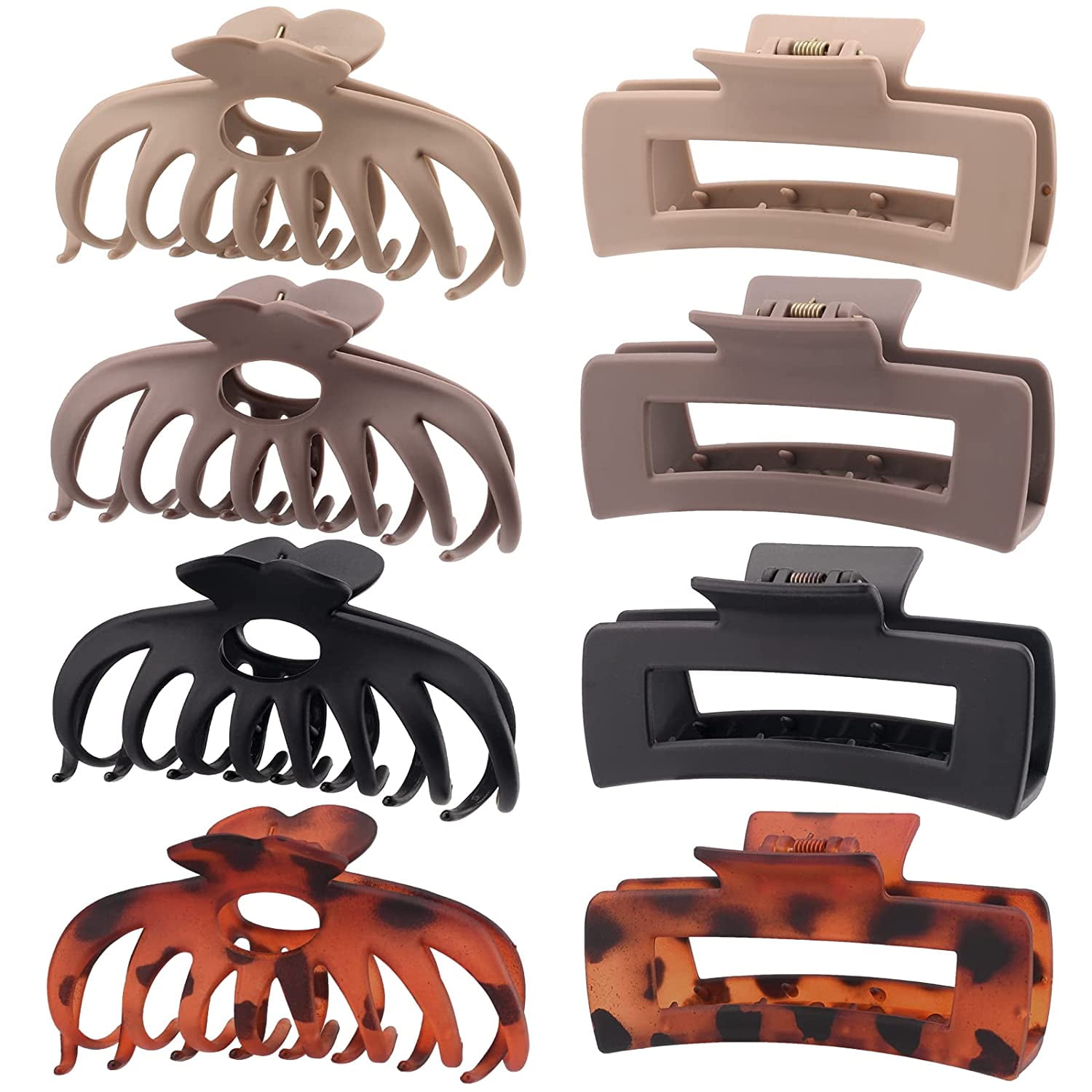8 Pack Large Hair Claw Clips for Woman, Matte Banana Clips,Strong Hold ...