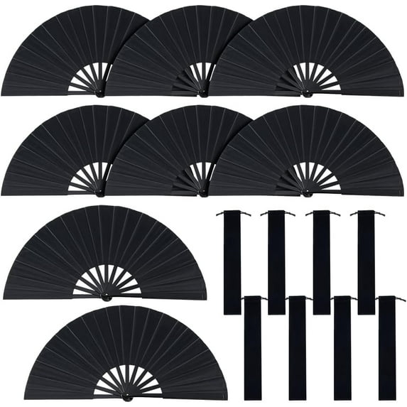 8 Pack Large Hand Fan 13 Inch Large Folding Fans for Chinese Kung Fu ...