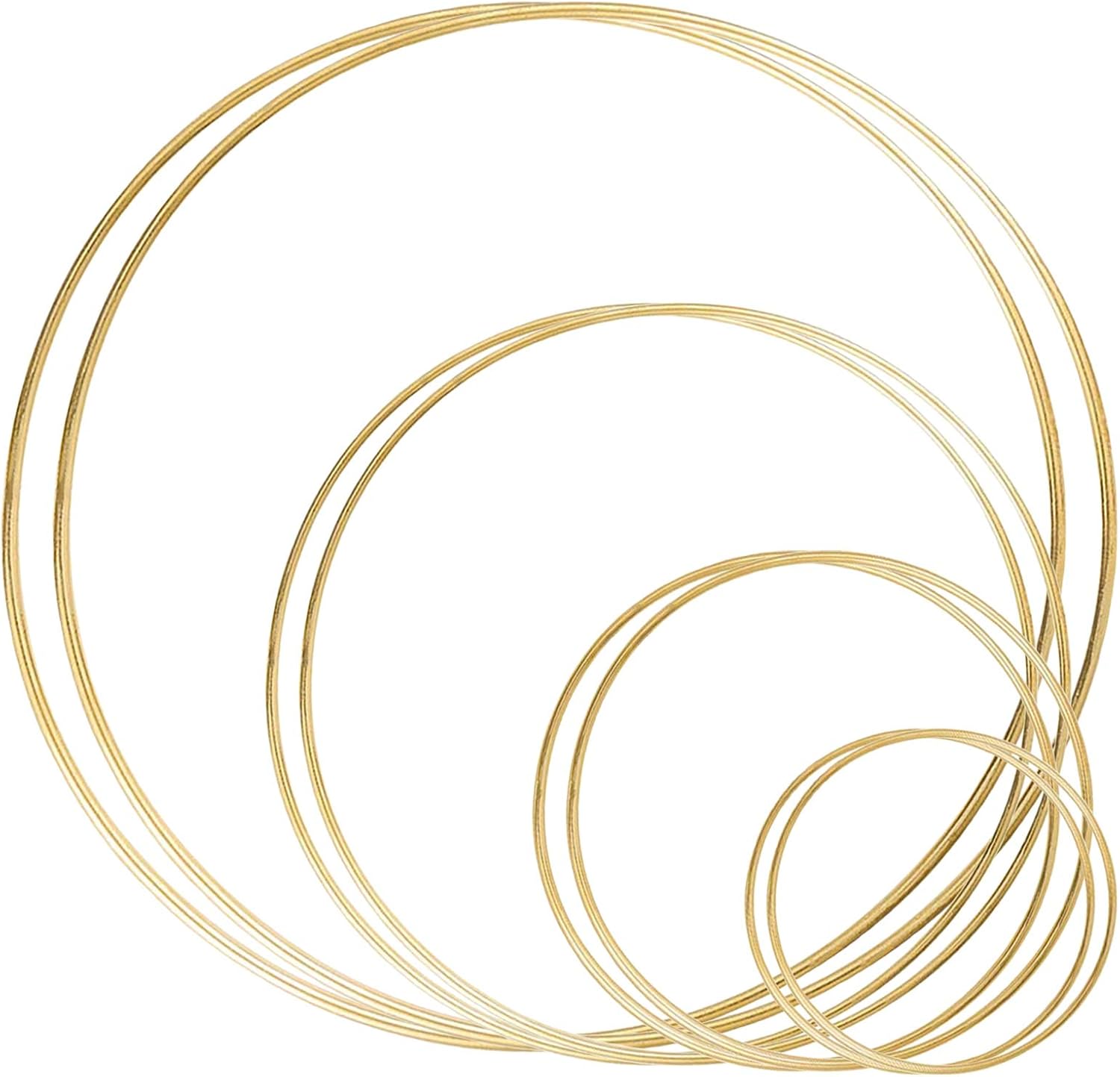 8 Pack Large Metal Floral Hoop Wreath Macrame Gold Hoop Rings(6 Inch8 ...