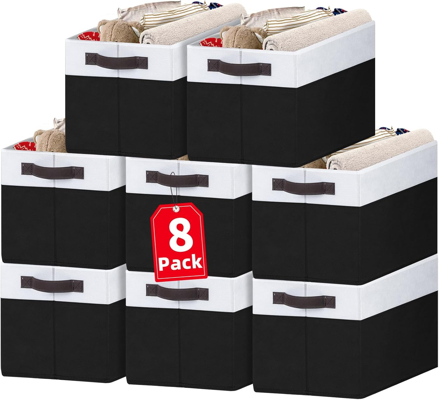 8 Pack Large Storage Baskets for Room Organization, Multi-Purpose Bins ...