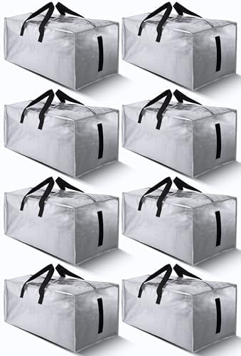 8 Pack Large Strong Bags with Zippers & Carrying Handles - Water ...